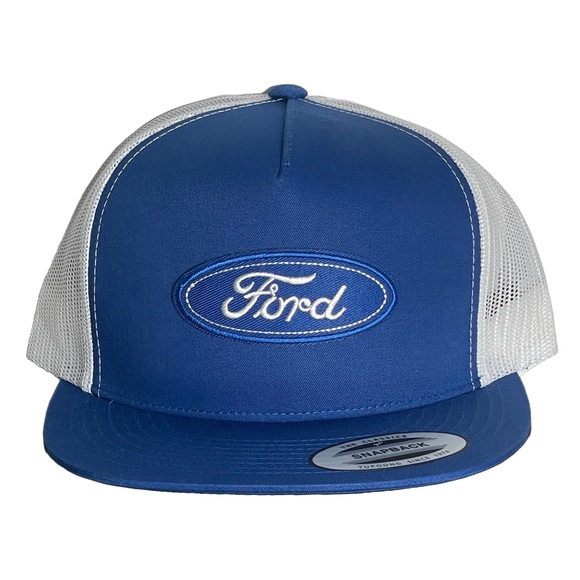 Accessories | Ford Patch Yupoong 606 Royal Blue White Trucker Snapback ...